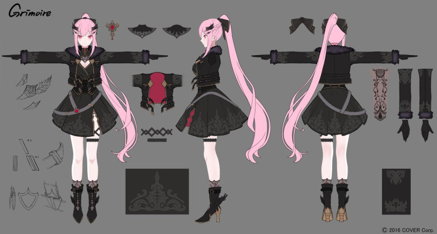 Safebooru - black dress black gloves clothing cutout dress fur trim gloves hair ribbon high ...