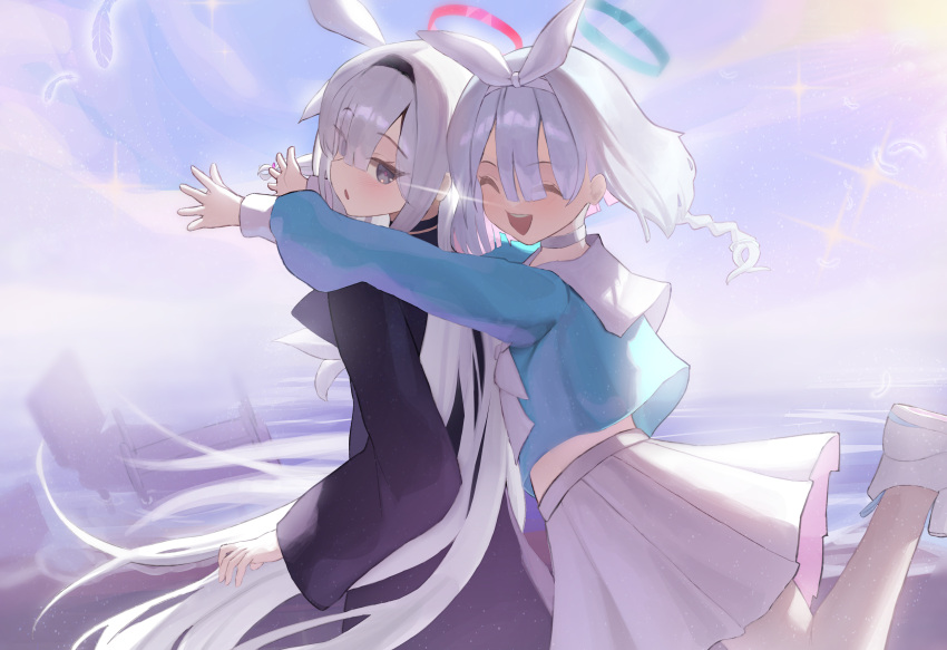 Safebooru - 2girls absurdres arona (blue archive) black eyes blue ...