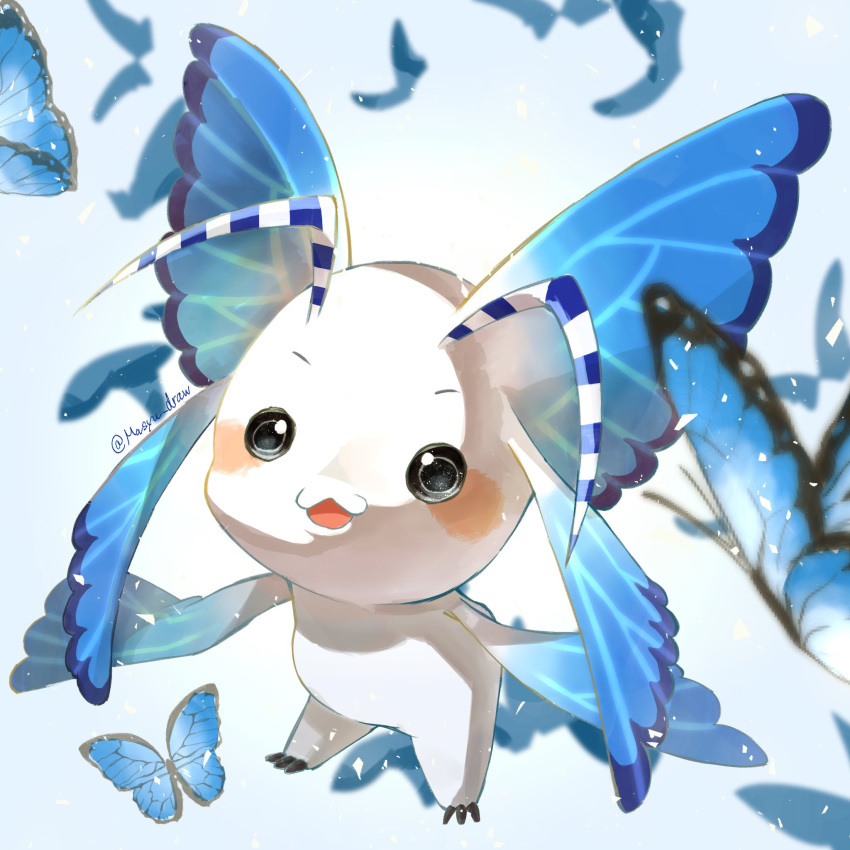 Safebooru - 1other antennae artist name blue butterfly blush bug ...