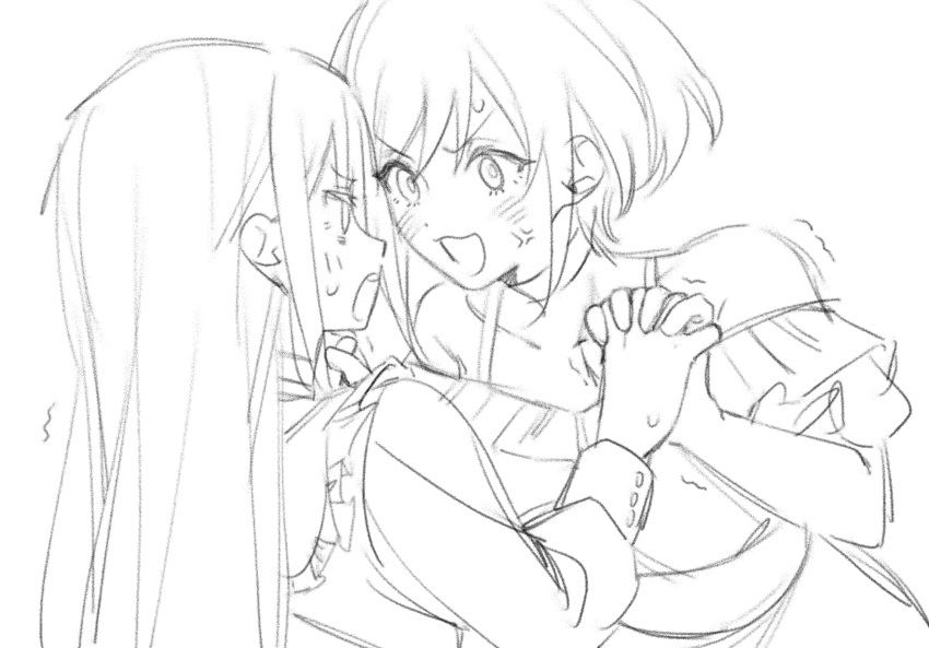 Safebooru - 2girls anger vein bang dream! bang dream! it's mygo!!!!! blush dress elan ouo ...