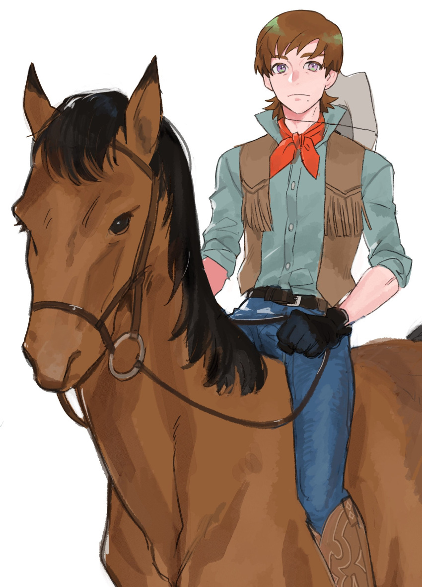 Safebooru - 1boy absurdres bandana bandana around neck belt boots brown ...