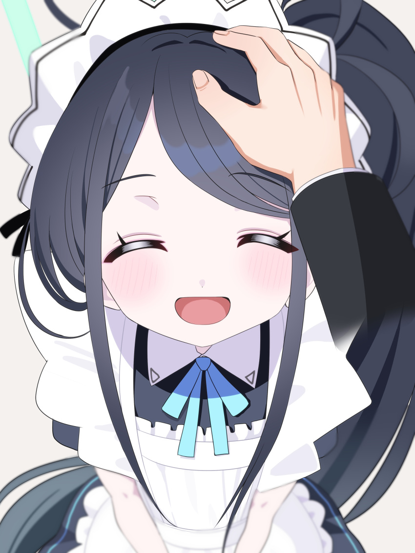 Safebooru - 1girl absurdres apron aris (blue archive) aris (maid) (blue archive) black hair blue ...