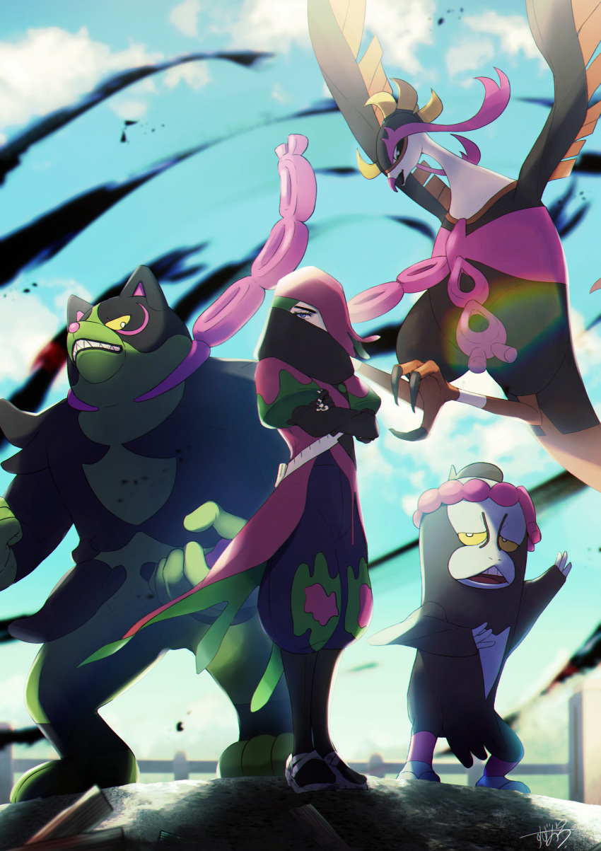 Safebooru - 1boy absurdres atticus (pokemon) bird black boots black ...