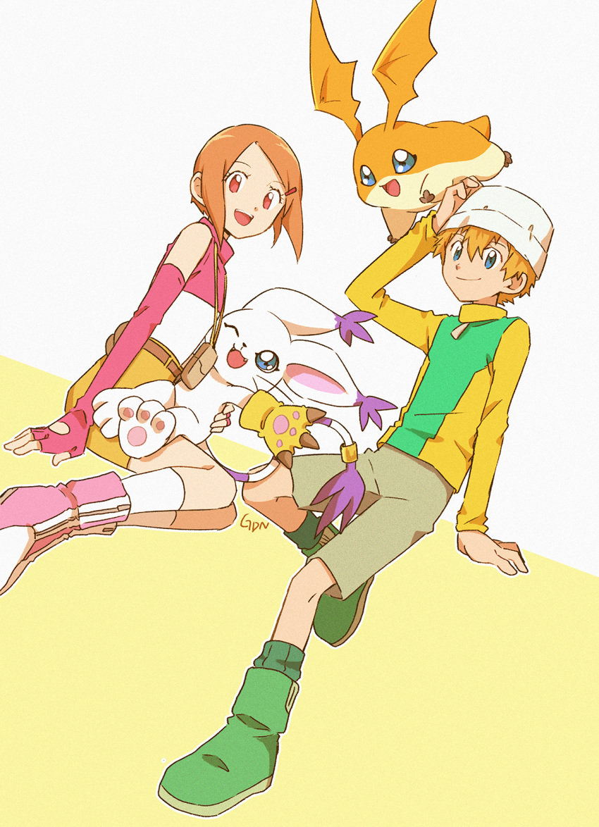 Safebooru - blonde hair blue eyes brown hair digimon digimon (creature ...