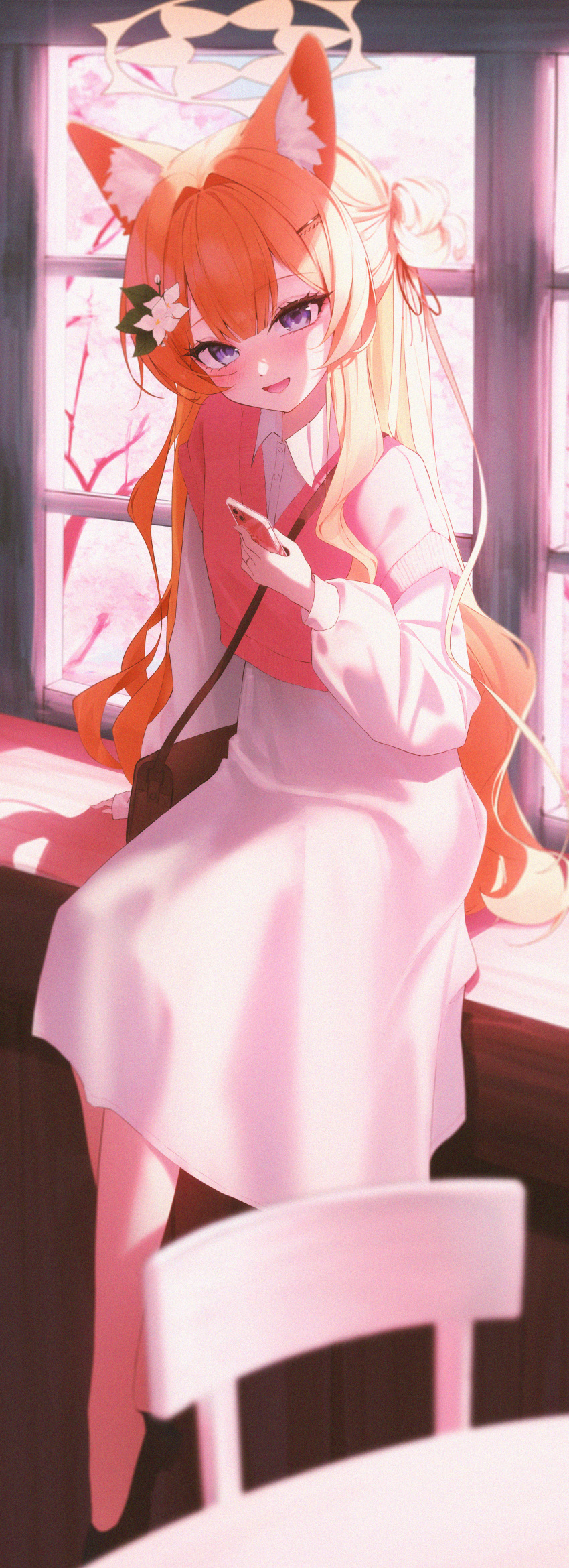 Safebooru - 1girl absurdres alternate costume animal ear fluff animal ears bag black shoes blue ...