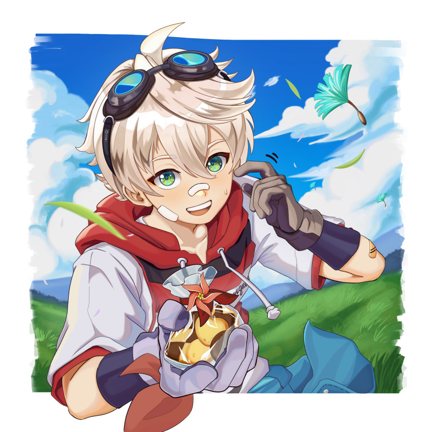 Safebooru - 1boy absurdres bandaid bandaid on arm bandaid on cheek ...