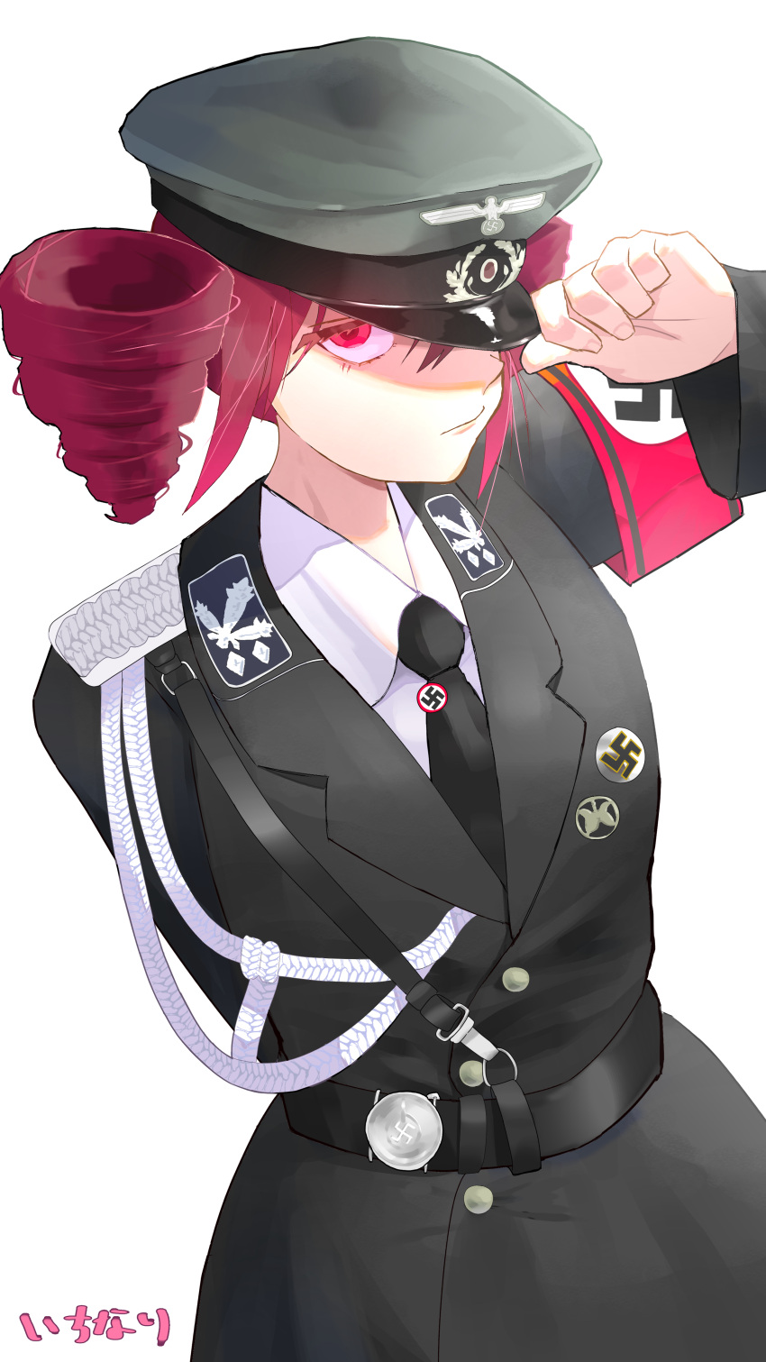 Safebooru - 1girl absurdres armband collar tabs cuff title drill hair ...