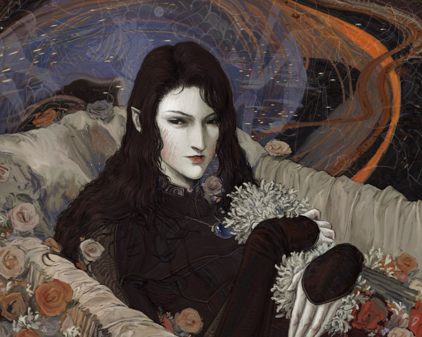 Safebooru - 1boy bouquet brown hair commentary d (vampire hunter d ...