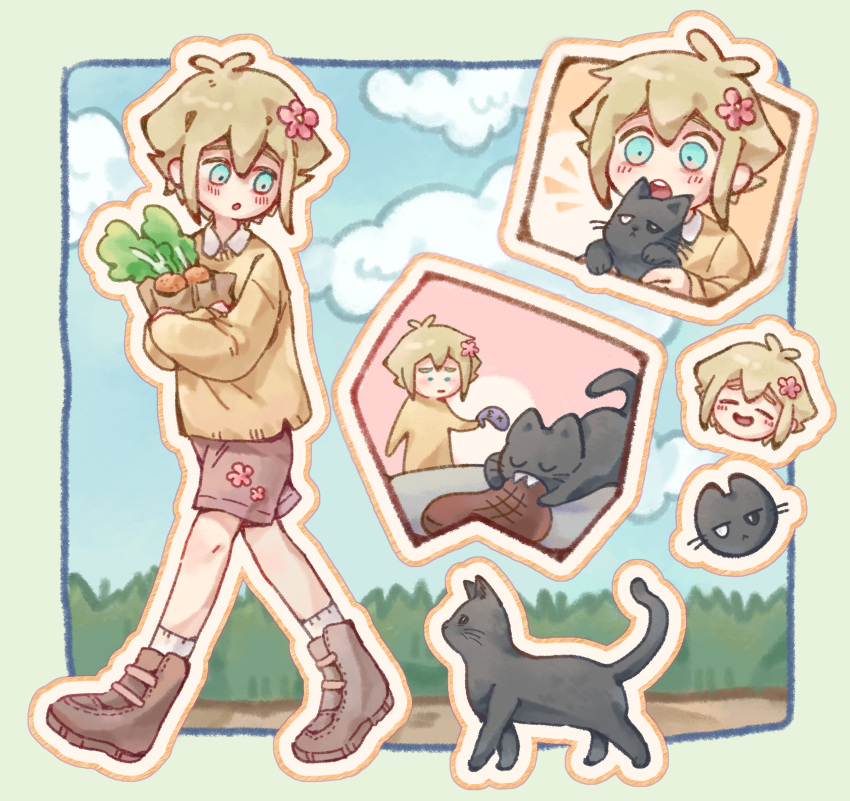 Safebooru - 1boy absurdres alternate costume animalization antenna hair basil (faraway) (omori ...