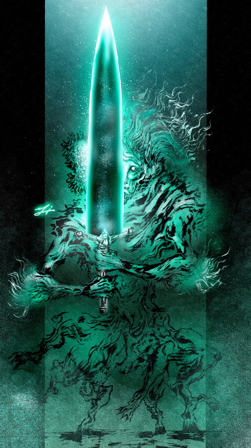 Safebooru - absurdres bloodborne blue background blue theme calligraphy ...