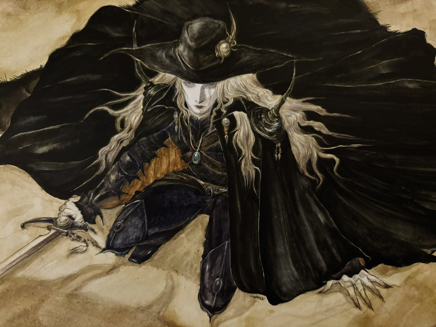 Safebooru - 1boy black cape cape commentary d (vampire hunter d) desert ...