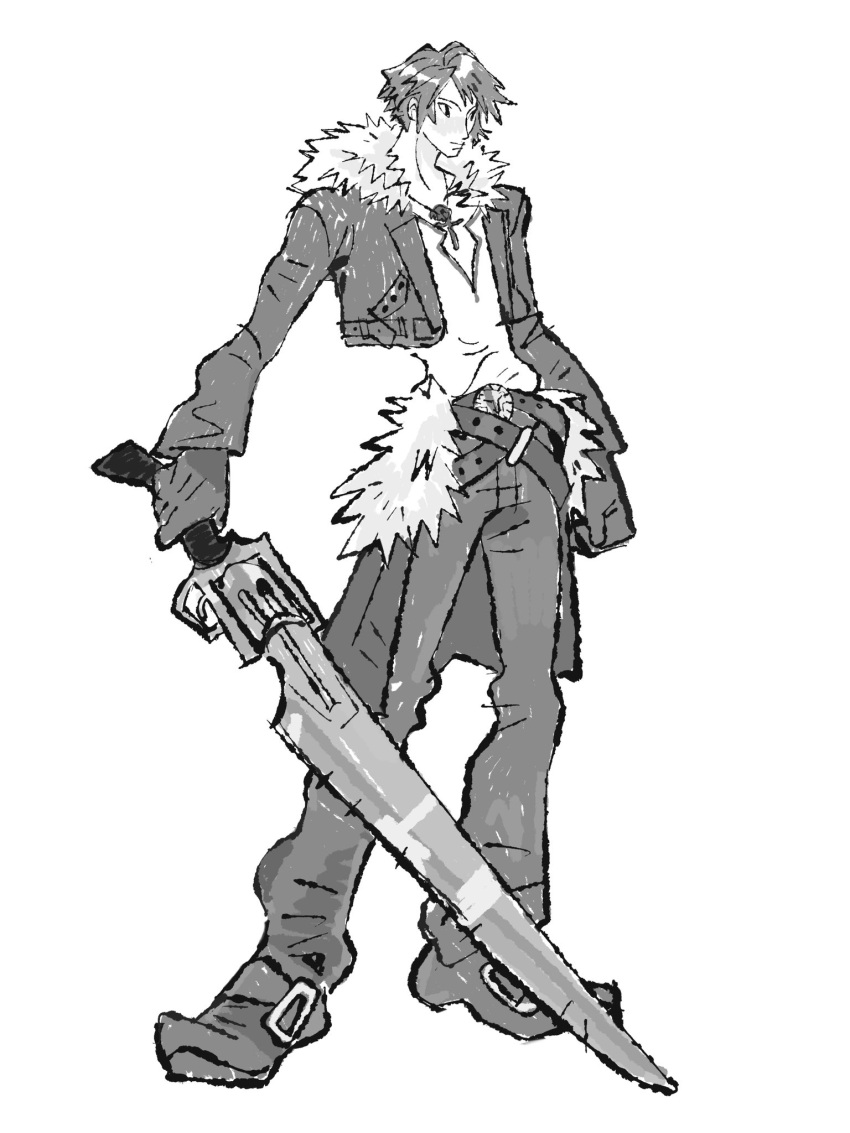 Safebooru - 1boy belt black boots black gloves black jacket black pants boots chain chain ...