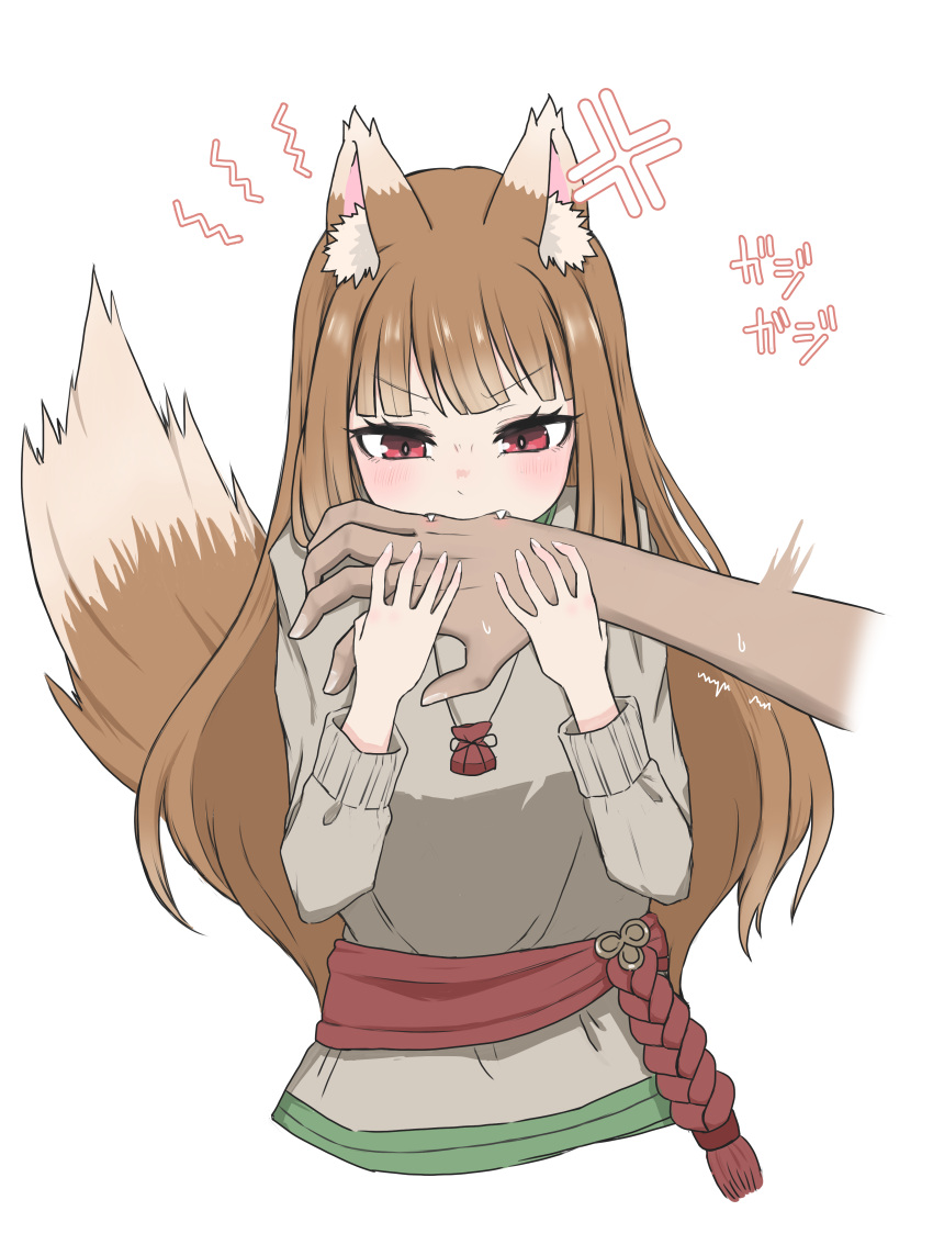 Safebooru - 1girl 1other absurdres akuma0320 anger vein angry animal ear fluff animal ears ...