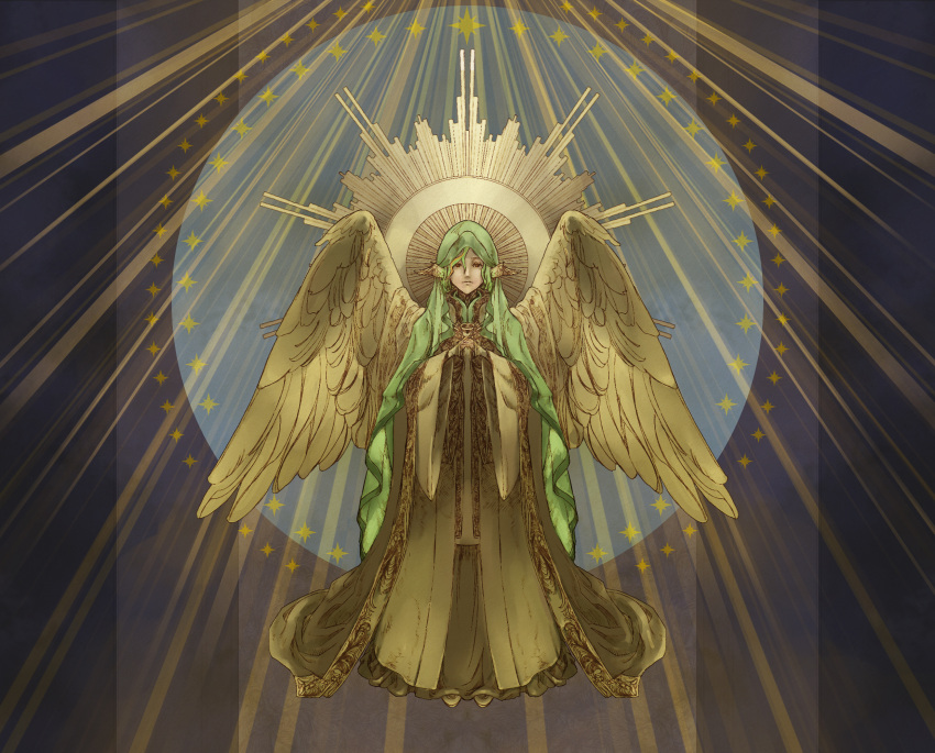 Safebooru - 1girl 55dopl3e angel wings commentary dress elin (game ...