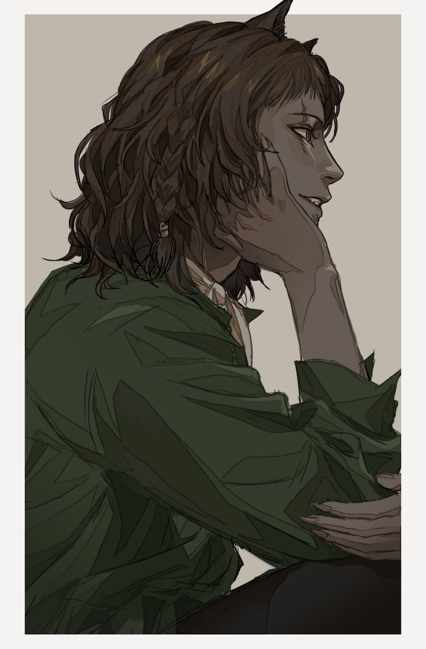 Safebooru - 1boy basilio (metaphor: refantazio) border brown hair ...