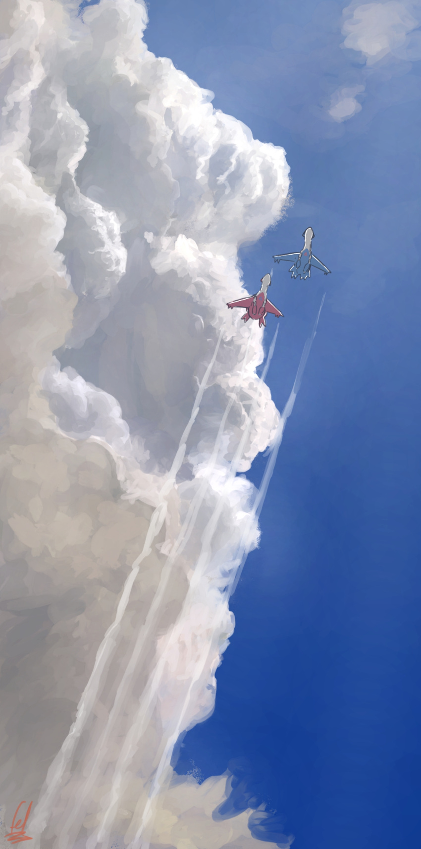 Safebooru - absurdres clouds commentary contrail day english commentary ...