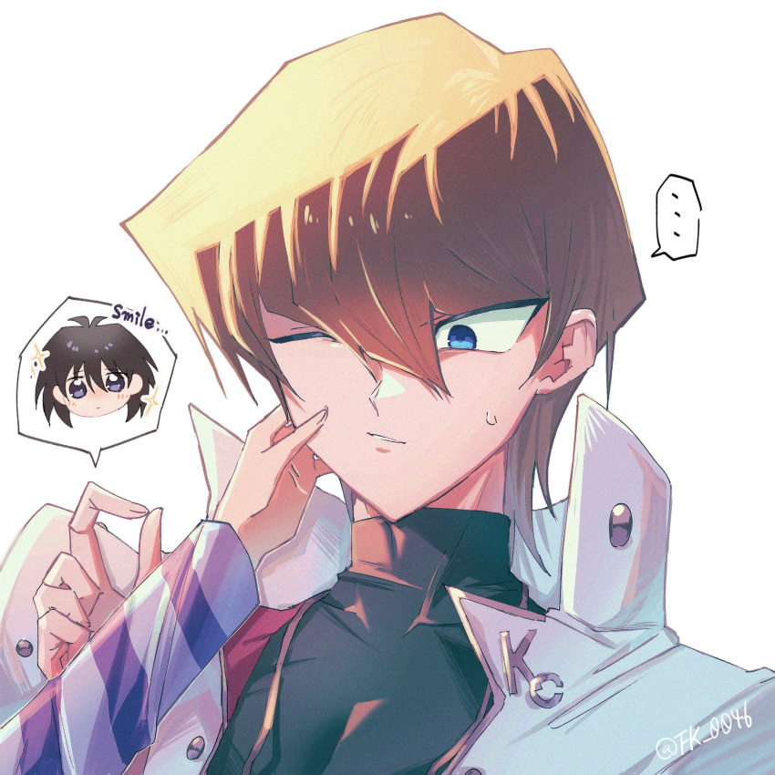 Safebooru - ... 2boys black shirt blue eyes brothers brown hair close ...