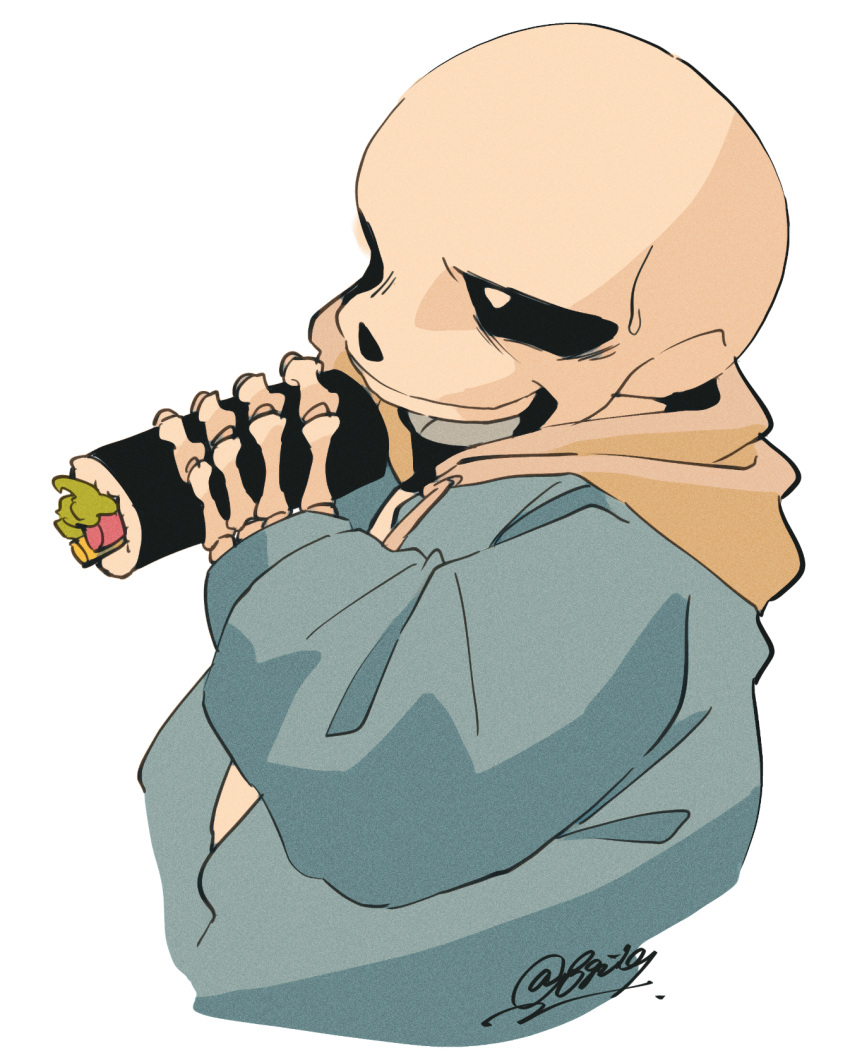 Safebooru - 1boy blue jacket eating food highres holding holding food ...