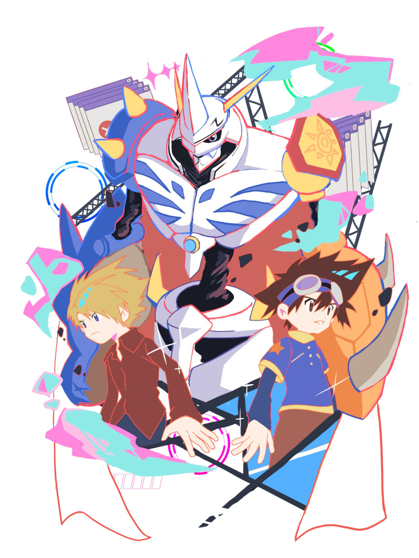 Safebooru - 3boys absurdres blonde hair blue eyes brown eyes brown hair ...