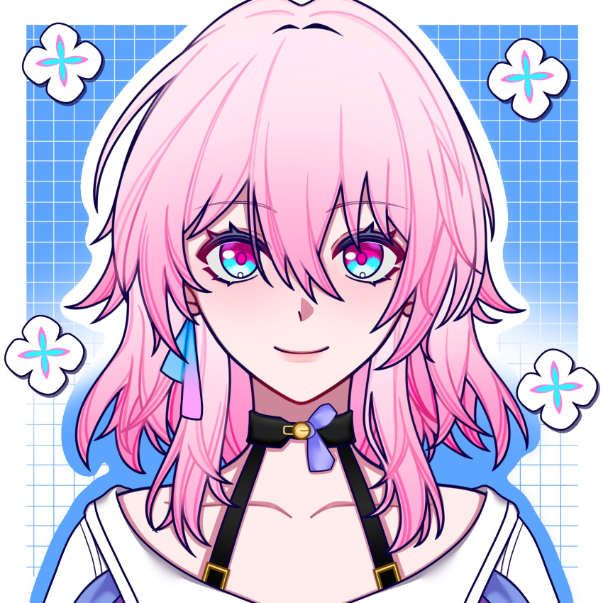 Safebooru - 1girl absurdres black choker blue eyes bra strap choker ...