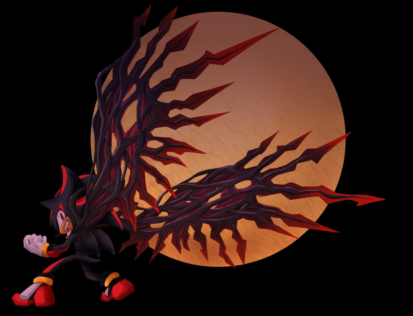 Safebooru - 1boy black background doom wings from behind furry furry ...