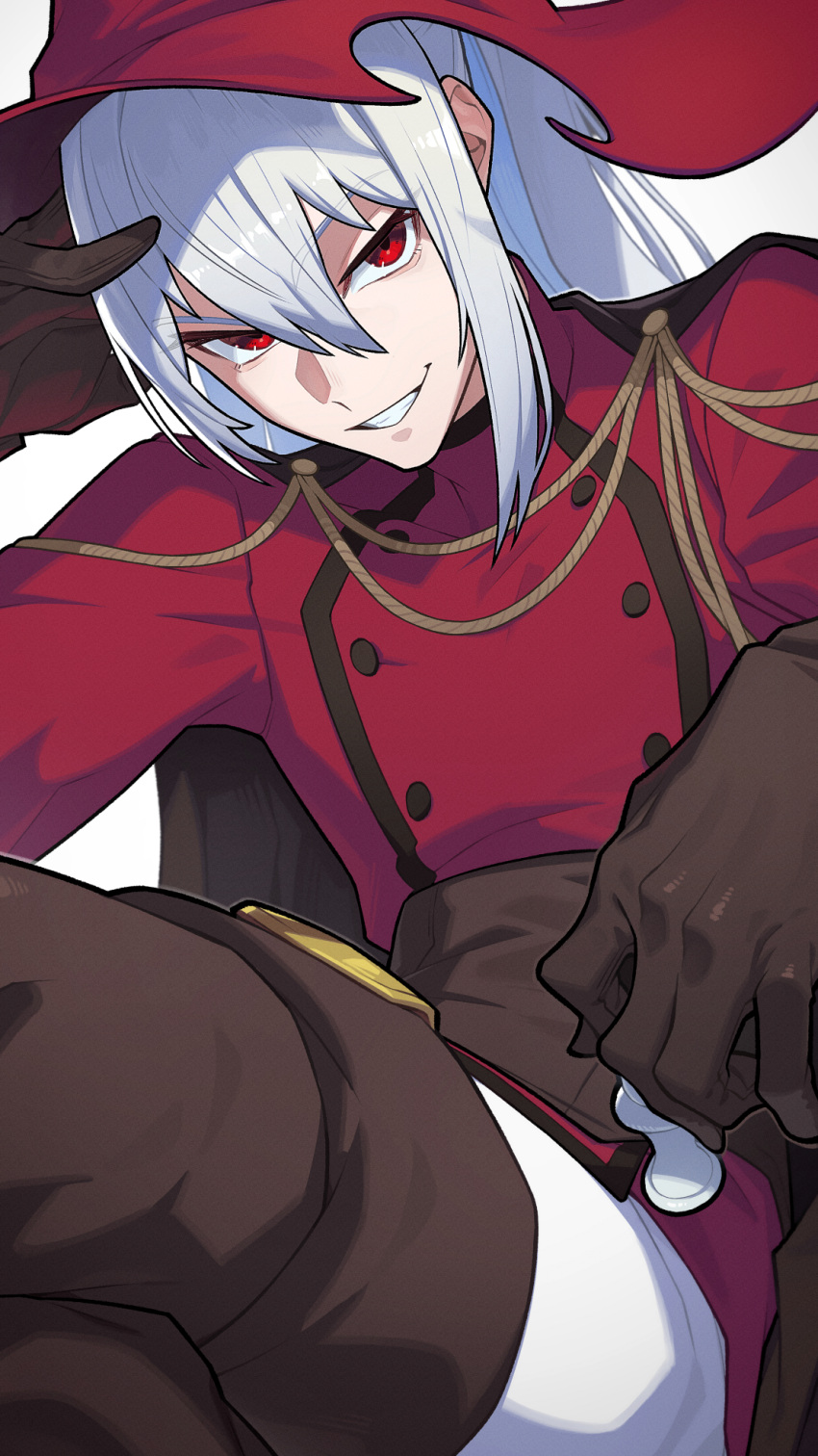 Safebooru - 1boy aiguillette asymmetrical sidelocks boots brown boots ...