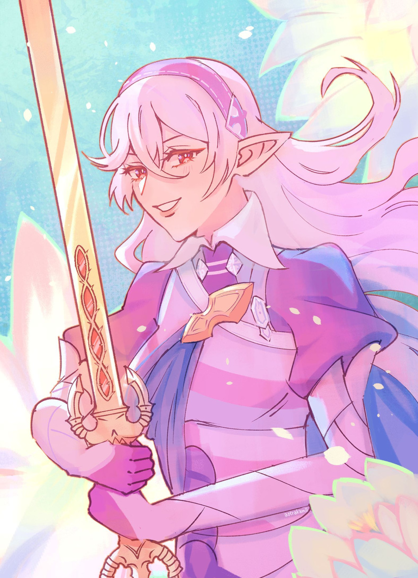 Safebooru - 1girl armor artist name astrakamii black hairband blush ...