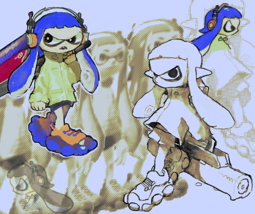 Safebooru - 1girl deformed flingza roller (splatoon) halftone ...
