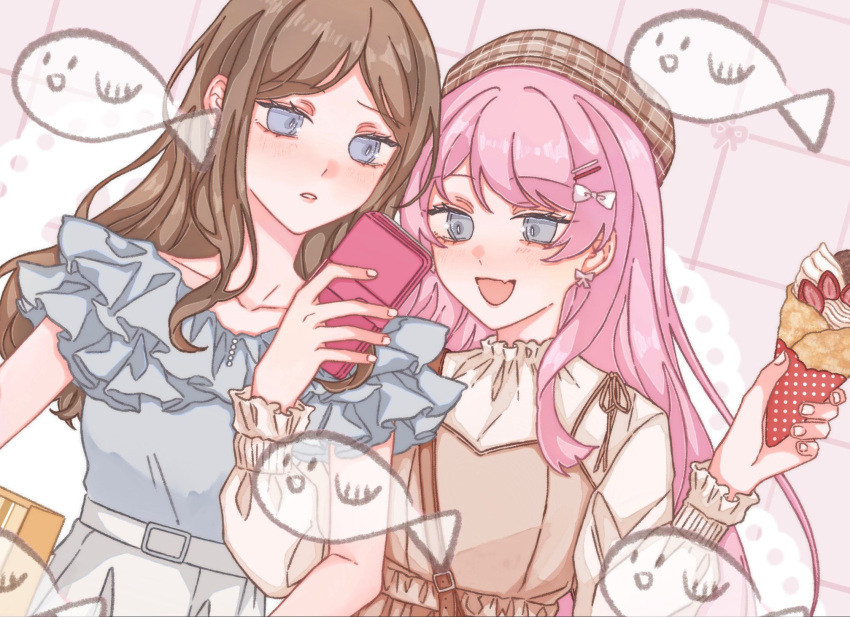 Safebooru - 2girls bang dream! bang dream! it's mygo!!!!! blue eyes blue shirt bow brown hair ...