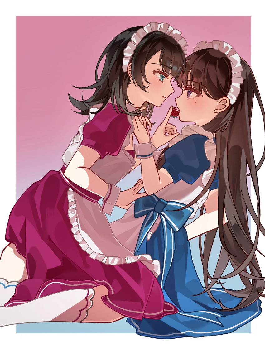 Safebooru - 2girls apron bang dream! bang dream! it's mygo!!!!! black hair blue bow blue dress ...