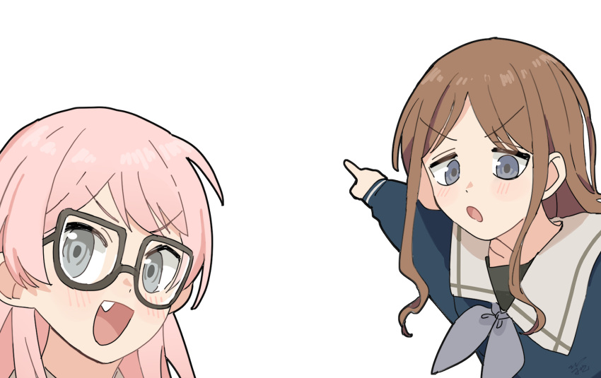 Safebooru - 2girls bang dream! bang dream! it's mygo!!!!! blue eyes blue shirt blush brown hair ...