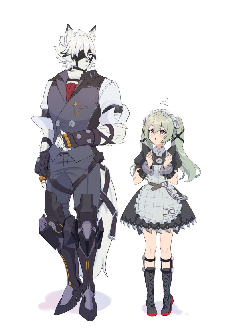 Safebooru - 1boy 1girl animal ears body fur collared vest corin wickes furry furry with non ...