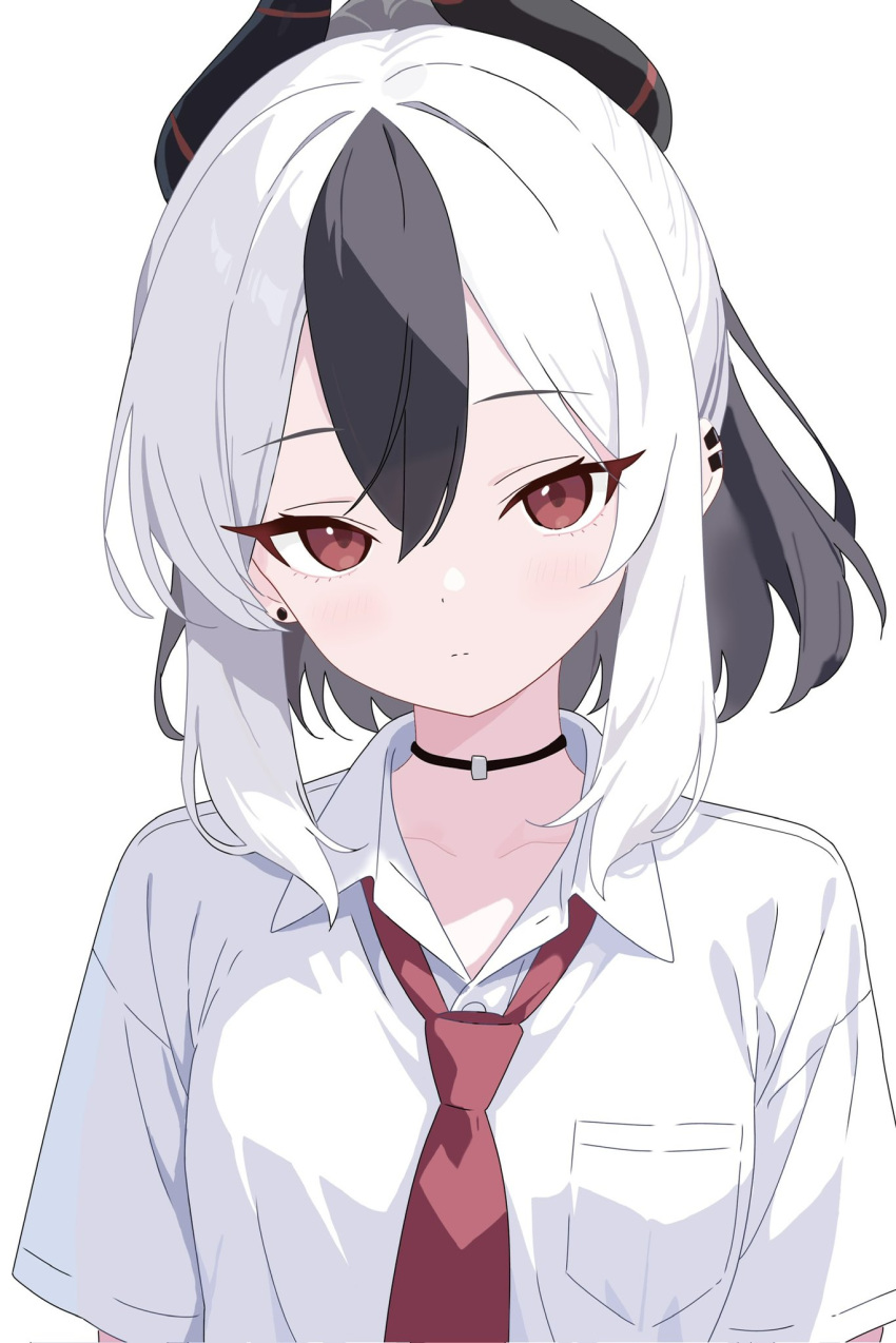 Safebooru 1girl Black Hair Blue Archive Choker Ear Piercing Highres