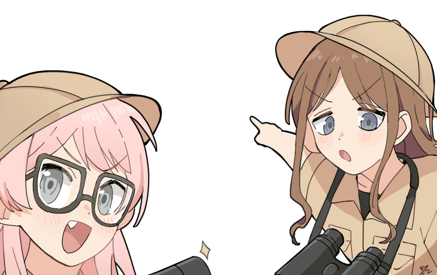 Safebooru - 2girls bang dream! bang dream! it's mygo!!!!! binoculars blue eyes blush brown hair ...
