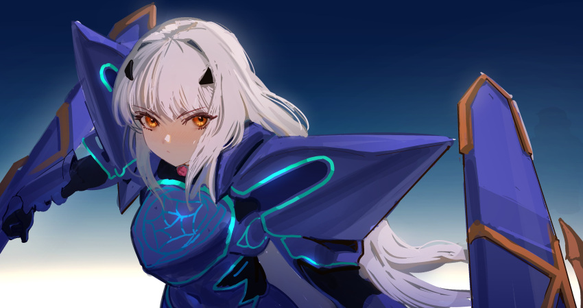 Safebooru - 1girl absurdres armor blue armor commentary fairy sword ...