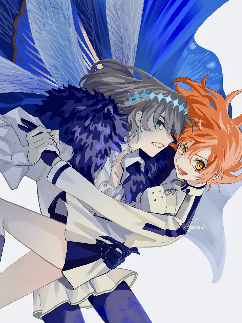 Safebooru - 1boy 1girl absurdres blue eyes blue gloves bug cape chaldea ...