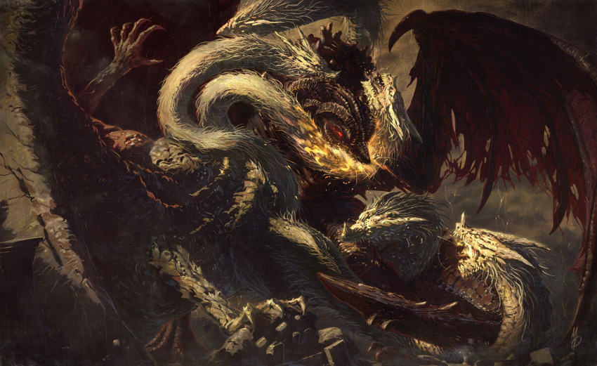 Safebooru - bayle the dread biting breath weapon breathing fire dragon dragonlord placidusax ...