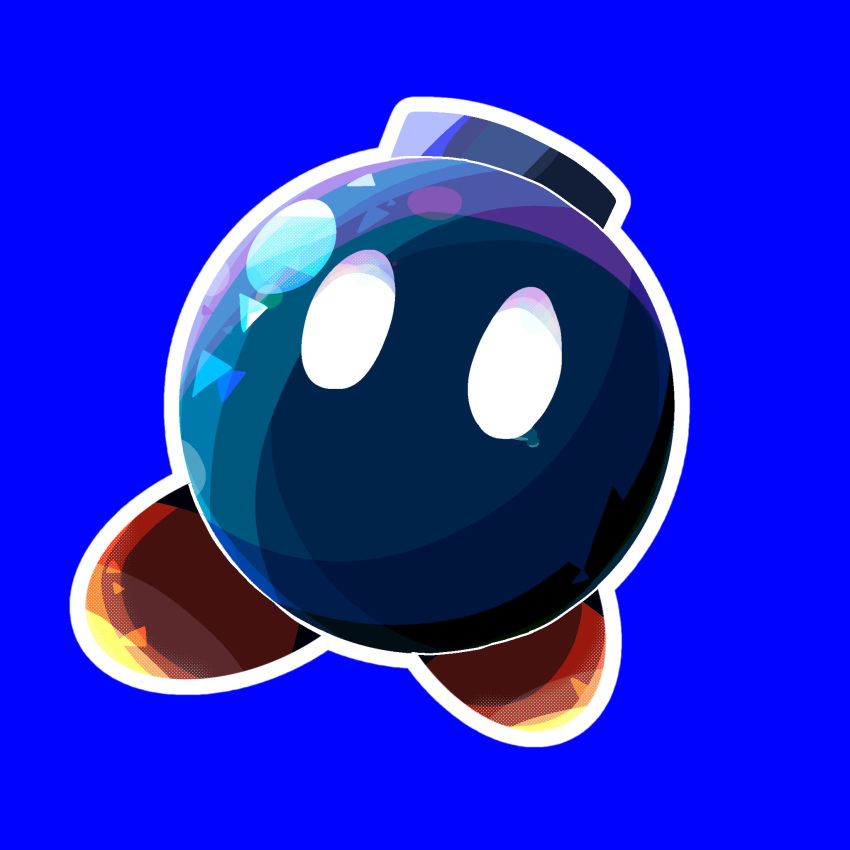 Safebooru - blue background bobby (paper mario) bomb brown shoes ...