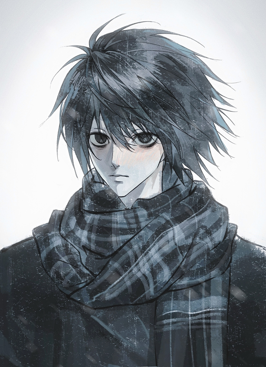 Safebooru - 1boy absurdres bags under eyes black coat black hair chinese commentary closed mouth ...