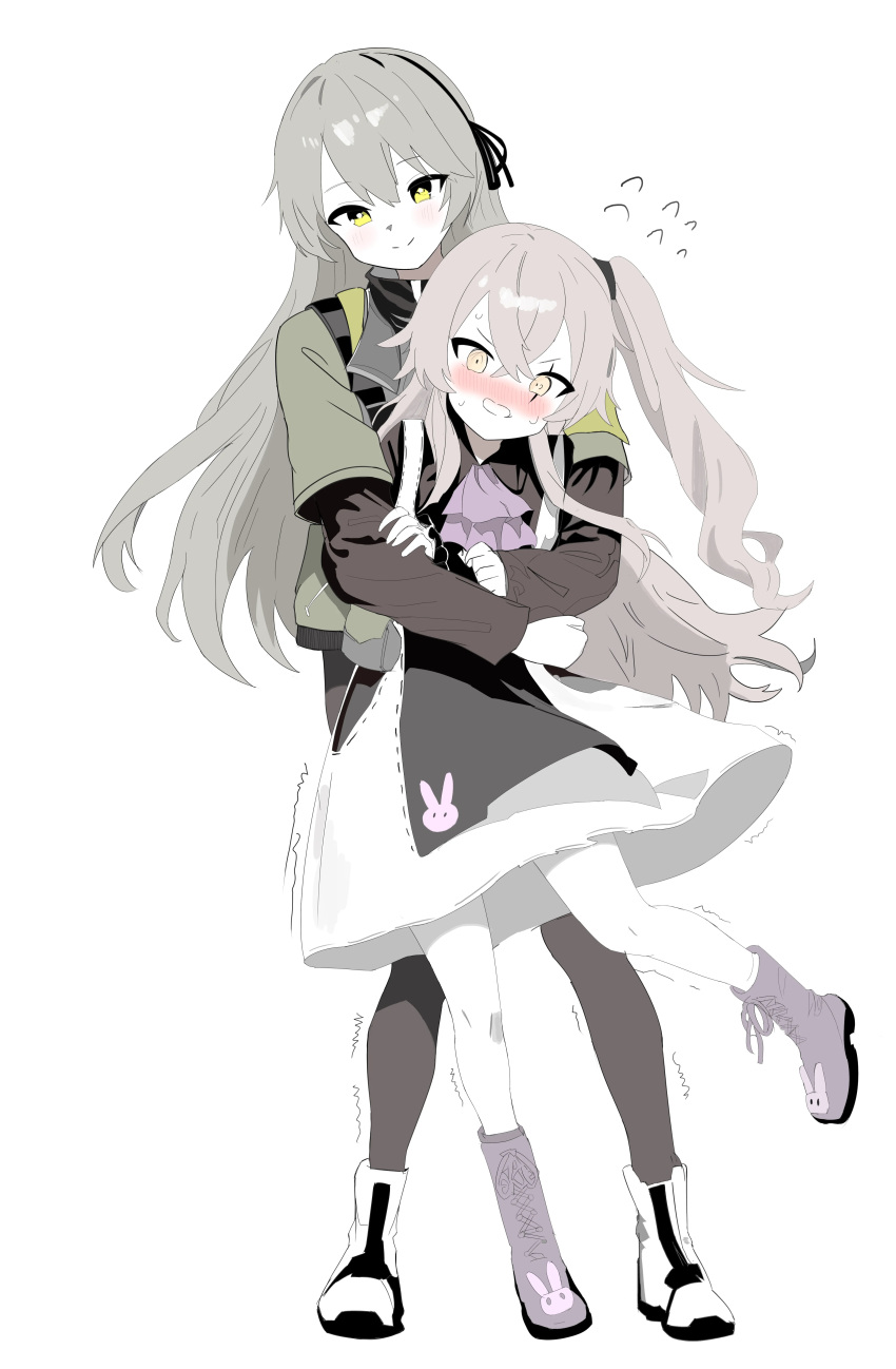 Safebooru - from behind girls frontline hug long hair multiple girls ...