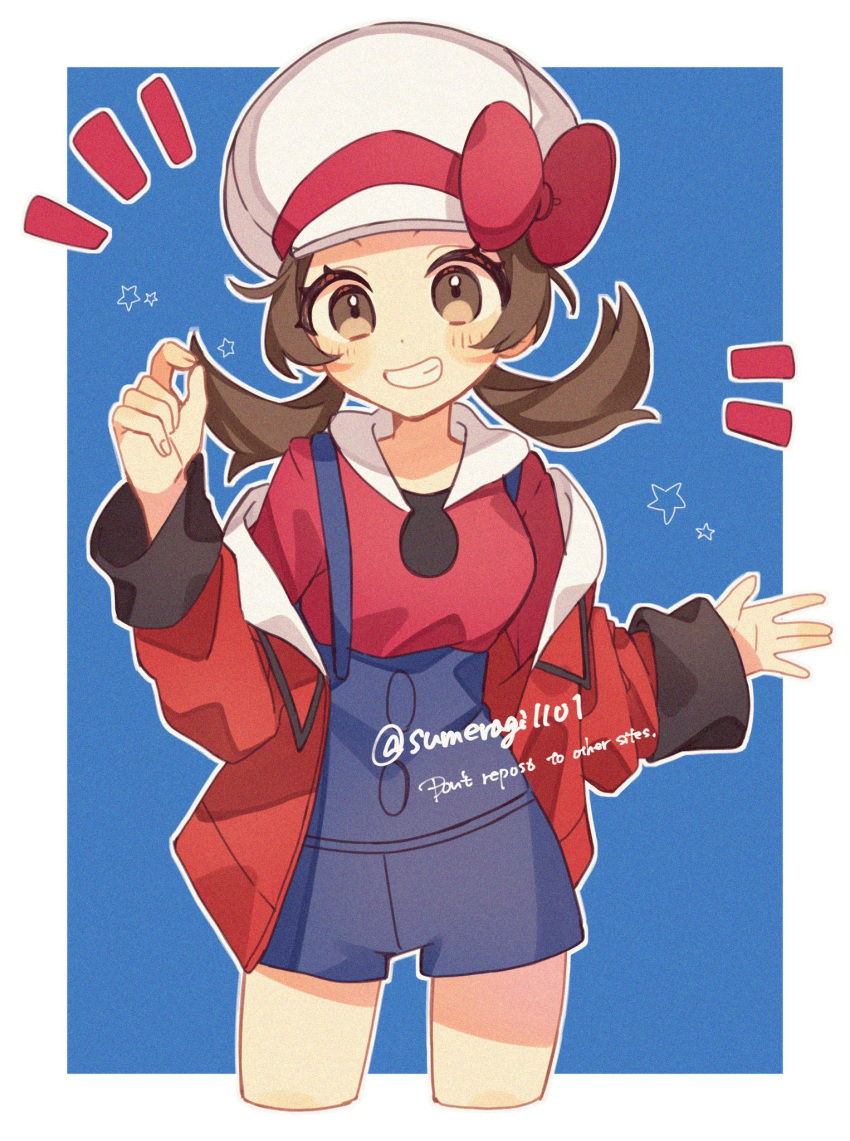 Safebooru 1girl Blue Overalls Blush Bow Brown Eyes Brown Hair Cabbie 7262