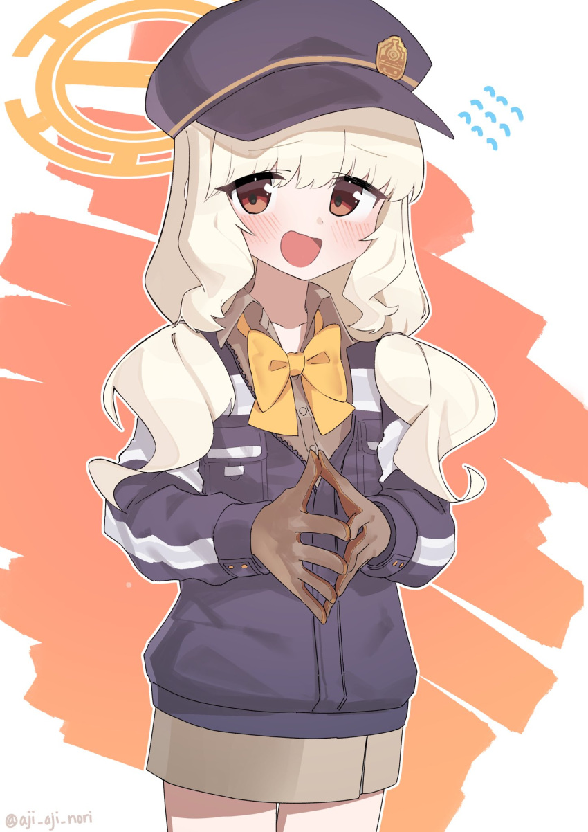 Safebooru - 1girl aji aji nori aoba (blue archive) black hat black jacket blonde hair blue ...