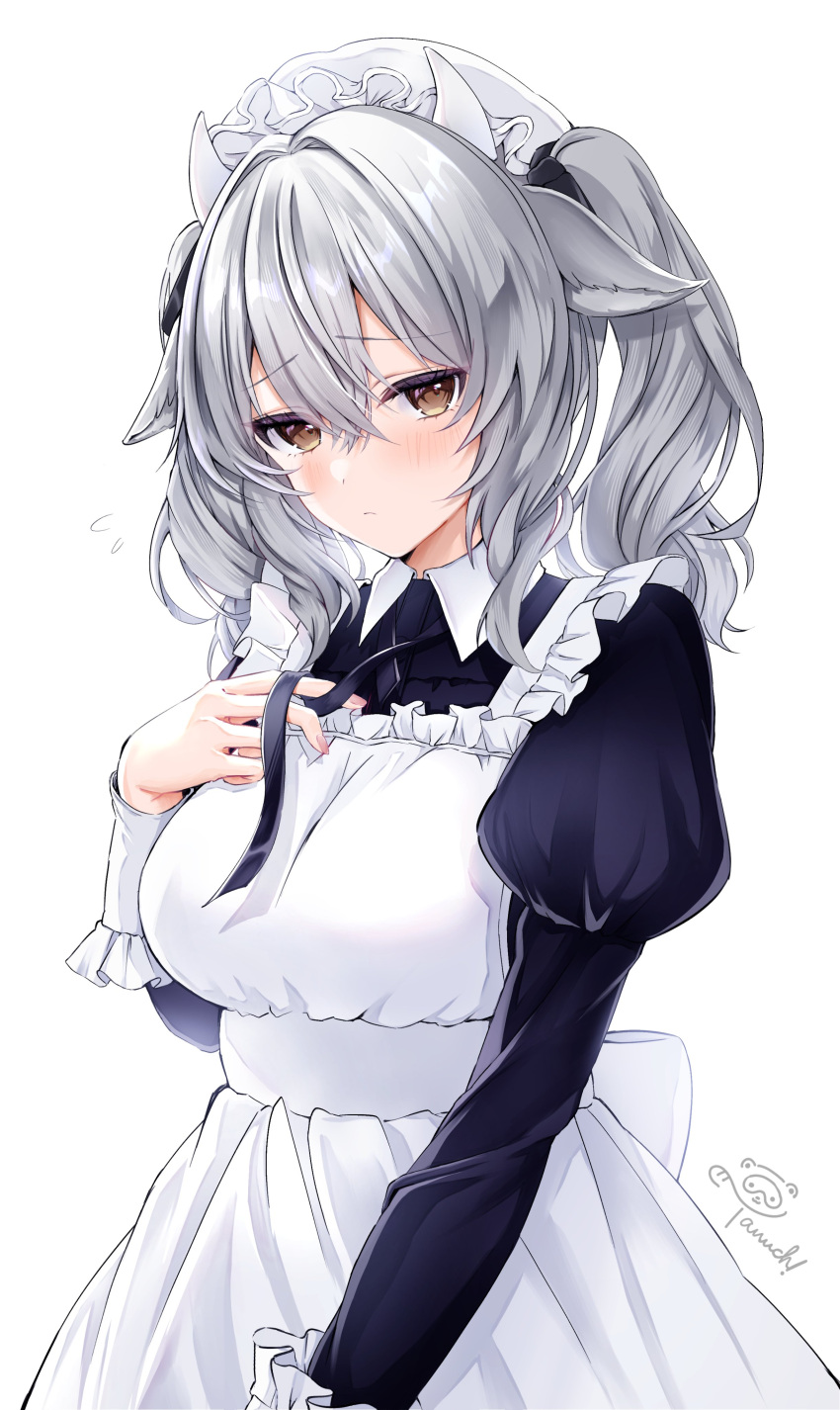 Safebooru - 1girl absurdres alternate costume animal ears apron blush ...