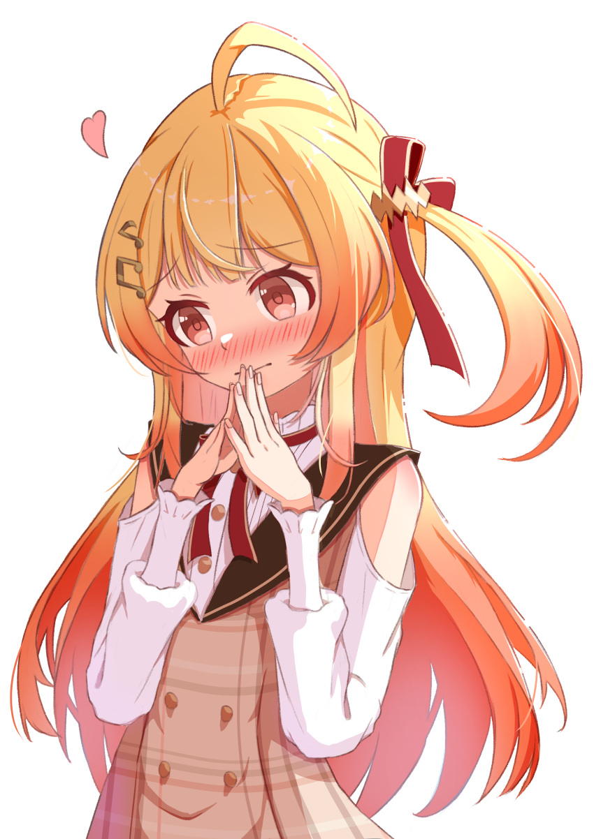 Safebooru - 1girl absurdres ahoge blonde hair blush brown dress closed mouth dress furei aka ...