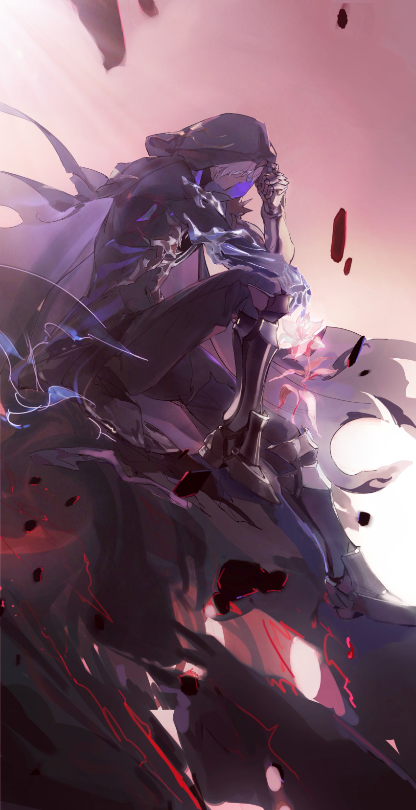 Safebooru - 1boy 40080028157 absurdres arm rest armored boots black ...