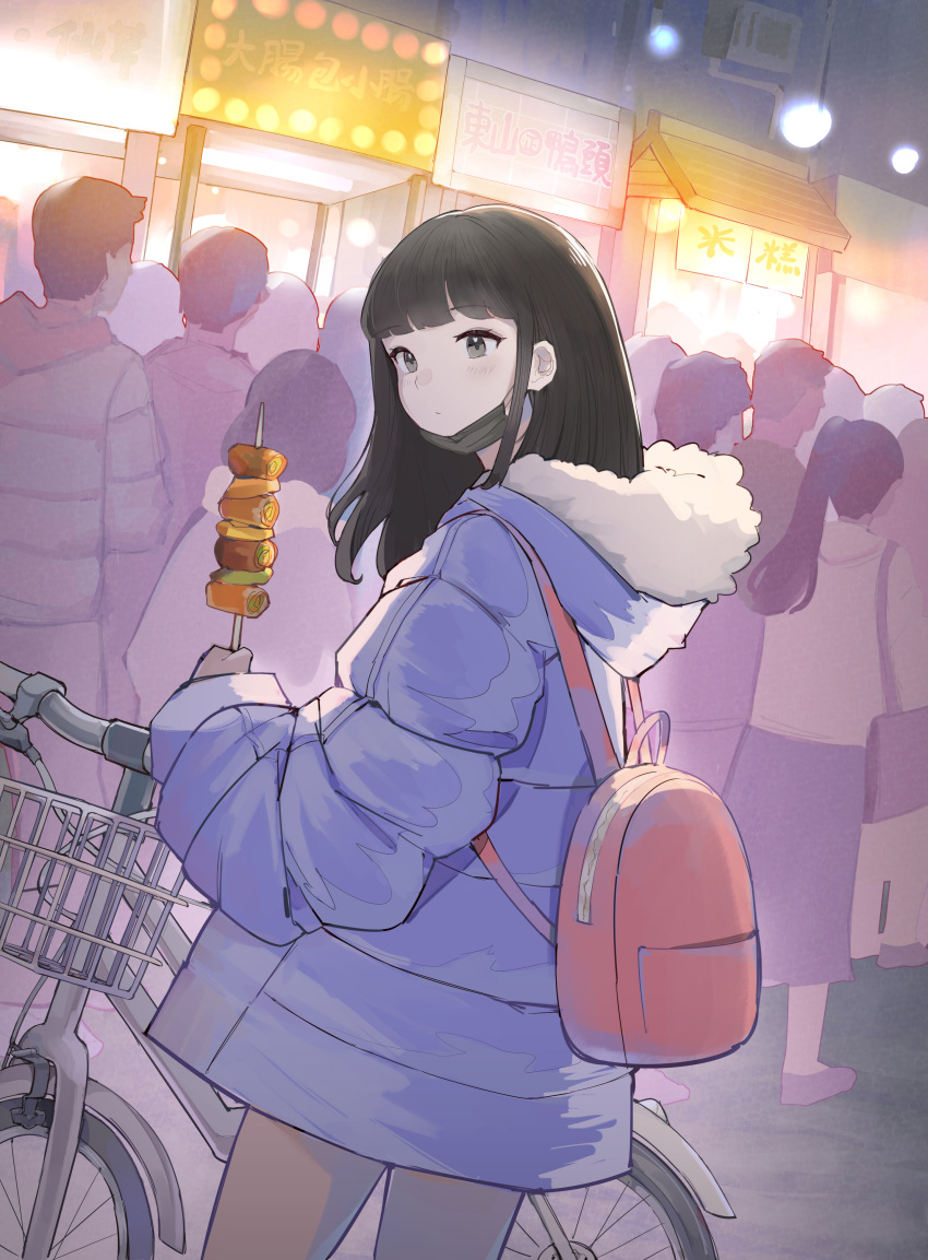 Safebooru - 1girl 3girls 4boys absurdres backpack bag bicycle black hair black mask black ...