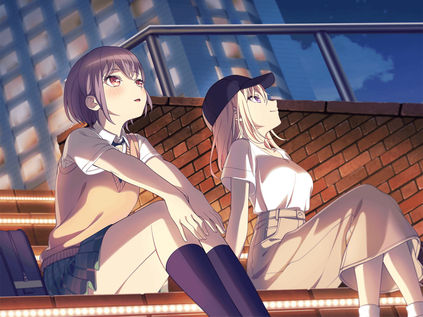 Safebooru - 2girls bag bang dream! bang dream! it's mygo!!!!! baseball cap black hat black socks ...