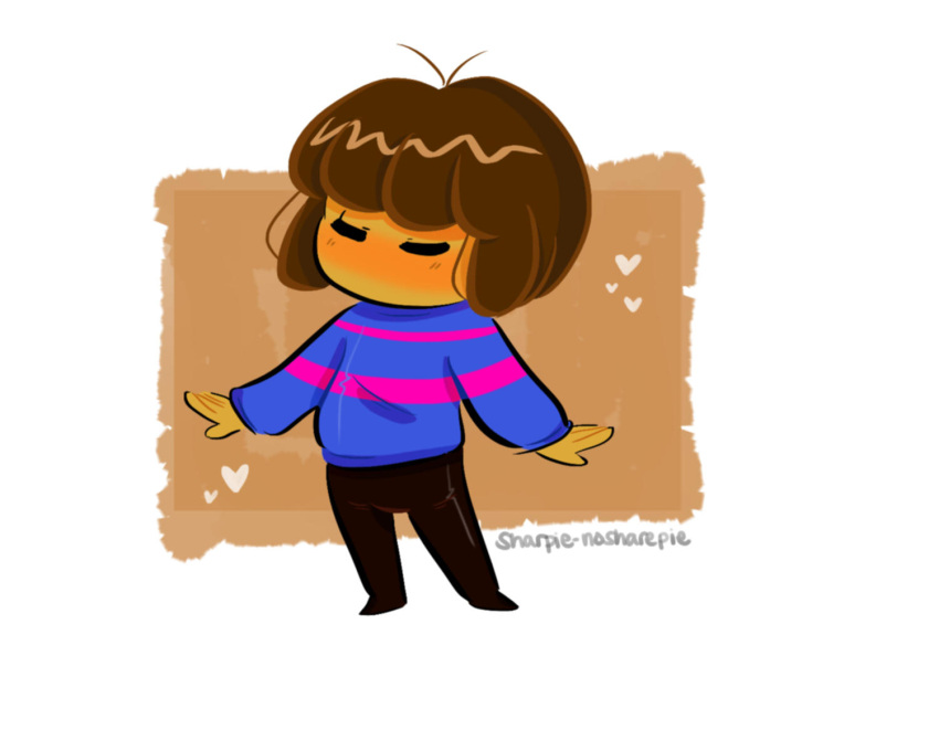 Safebooru - 1other 2016 2d ambiguous gender blue shirt brown hair ...