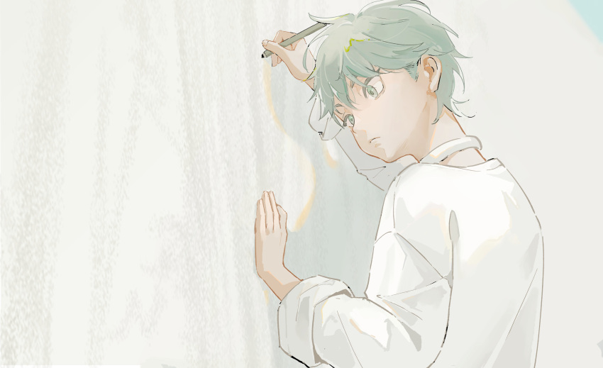 Safebooru - 1boy absurdres aged down alien stage choker commentary drawing (action) grey eyes ...