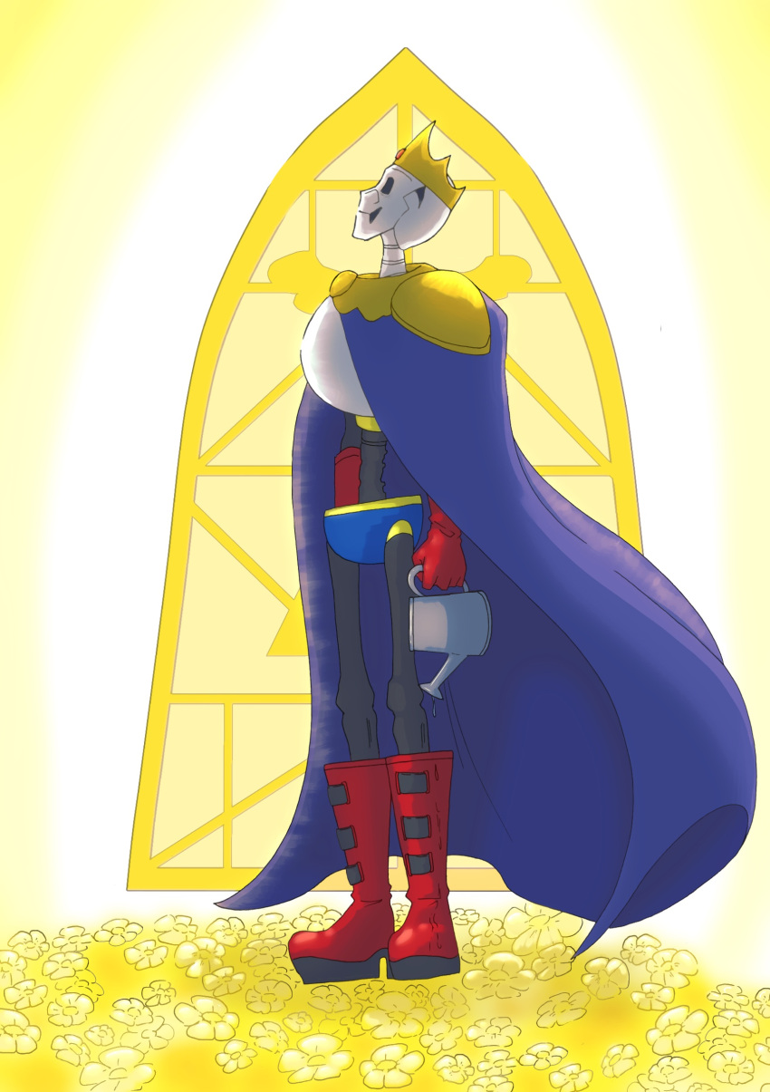Safebooru - 1boy 2023 2d cape crown digital media from side holding ...